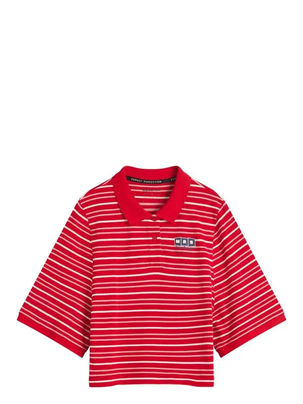Martine Rose Polo T-shirt - Red/white Stripe