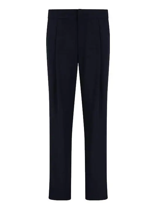 Giorgio Armani Single-pleat Trousers - Navy