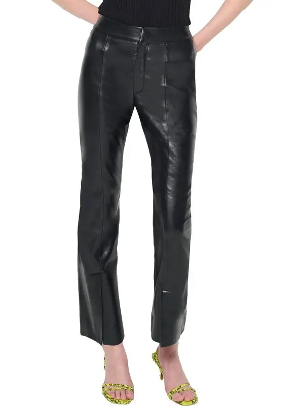 AS By DF As B Y Df Rowan Leather Cropped Flare Pants - Black