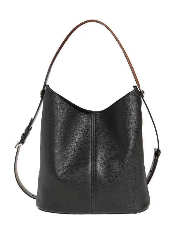 MAISON MARGIELA Dress-age Leather Hobo Bag - Black/ Chestnut/ Black