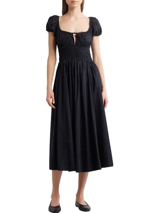 DÔEN Quinn Organic Cotton Poplin Maxi Dress - Black