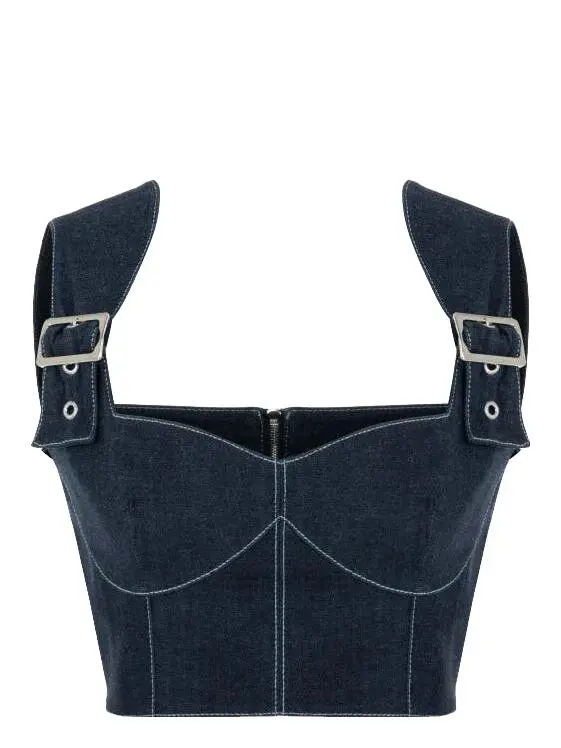 JENDUE Vonk Belted Top - Ever Blue
