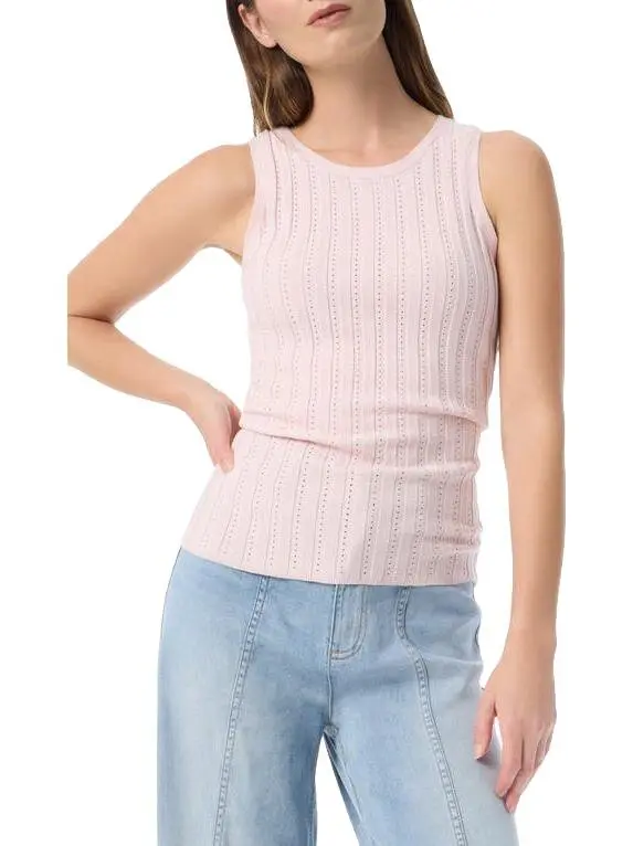 DO BY DEE OCLEPPO Dot Pointelle Stitch Sweater Tank - Calcite