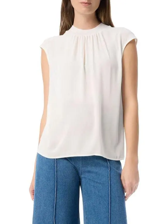 DO BY DEE OCLEPPO Emerson Rib Trim Top - Lily White