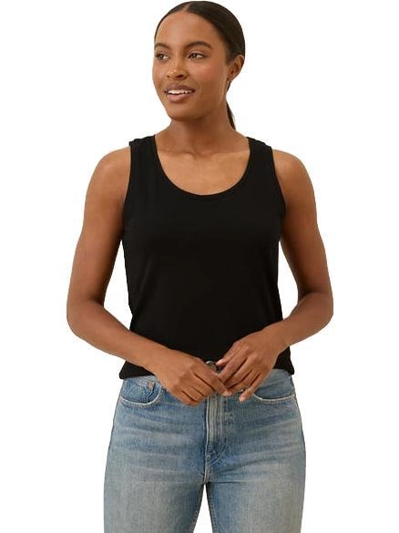 PACT Organic Cotton Luxe Stretch Jersey Tank - Black