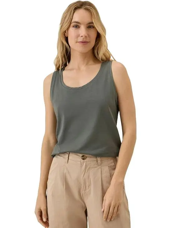 PACT Organic Cotton Luxe Stretch Jersey Tank - Castor Green