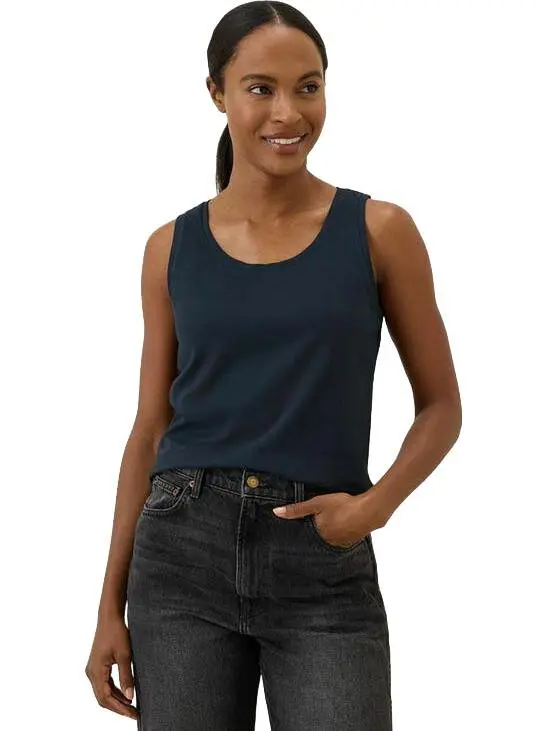 PACT Organic Cotton Luxe Stretch Jersey Tank - Midnight Blue