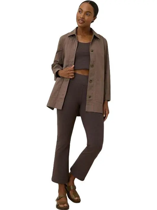 PACT Organic Cotton Cropped Bootcut Legging - Chocolate Heather