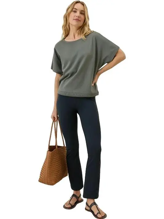 PACT Organic Cotton Cropped Bootcut Legging - Midnight Blue