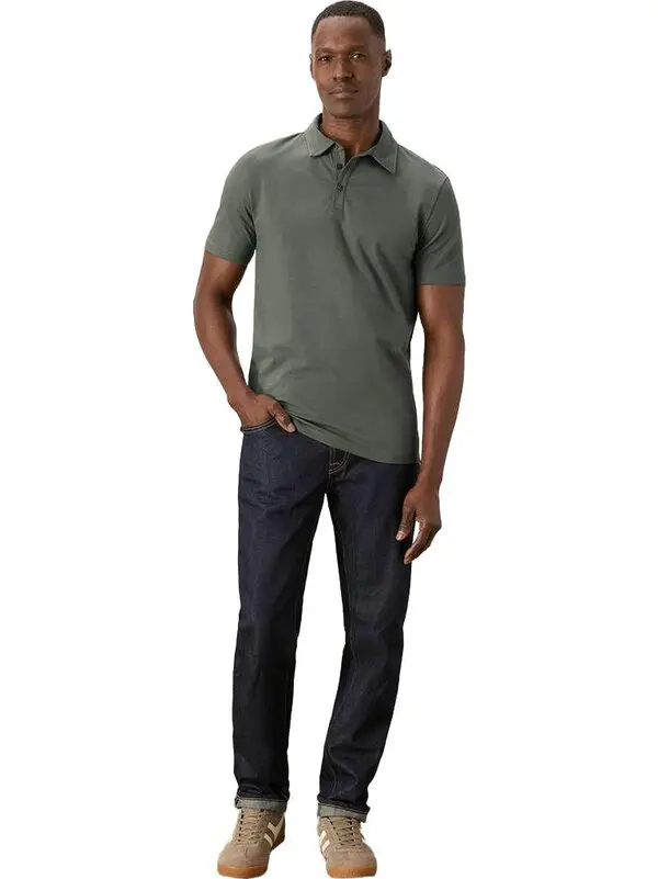 PACT Luxe Stretch Jersey Slim Polo - Castor Grey