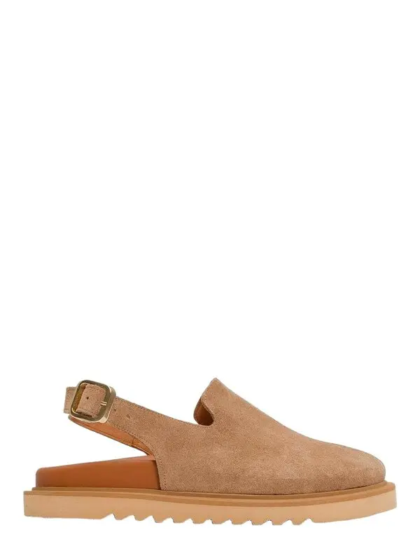FOREVER & ALWAYS SHOES Laby Leather Clogs - Cognac Suede Leather