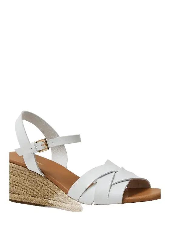 LANDS' END Espadrille Wedge Sandals - White