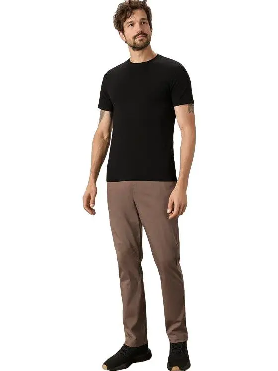 PACT Organic Cotton Luxe Stretch Jersey Slim Crew Neck Tee - Black