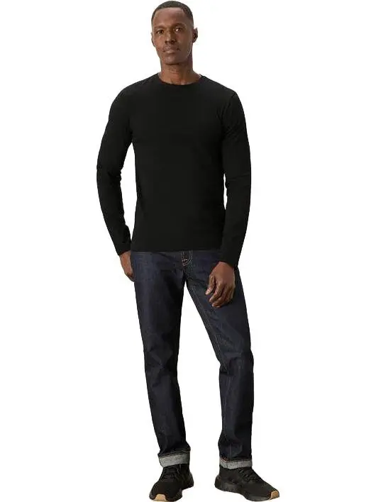 PACT Luxe Stretch Jersey Slim Long Sleeve Tee - Black