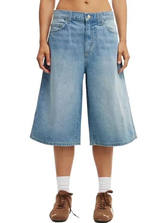 COTTON ON 91 Baggy Denim Jort - Blue Haze