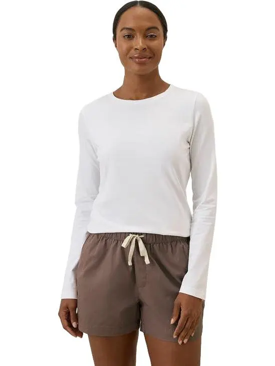 PACT Luxe Stretch Jersey Slim Long Sleeve Tee - White