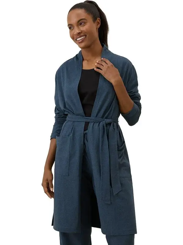PACT Organic Cotton Cool Stretch Lounge Duster - French Navy Heather