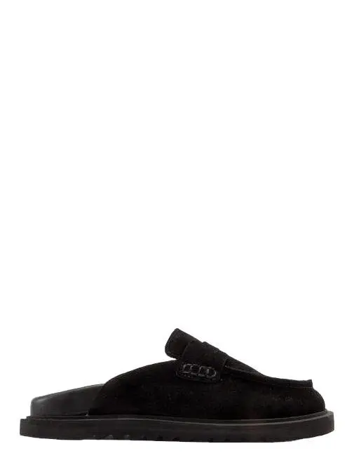 FOREVER & ALWAYS SHOES Laven Leather Clogs - Black Suede Leather