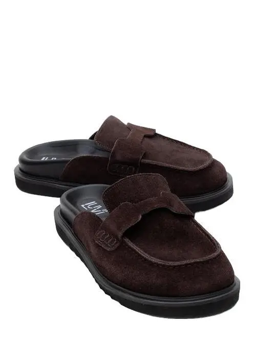 FOREVER & ALWAYS SHOES Laven Leather Clogs - Brown Suede Leather