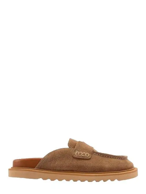FOREVER & ALWAYS SHOES Laven Leather Clogs - Cognac Suede Leather