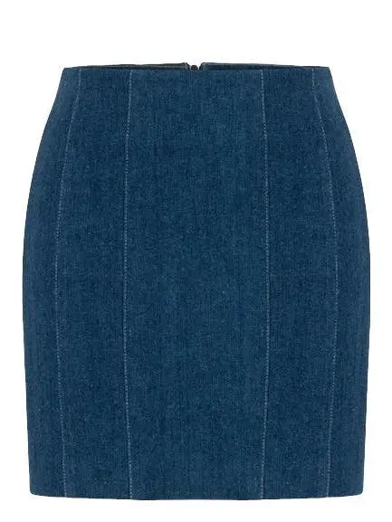 JENDUE Sosa Denim Mini Skirt - Nesta Blue