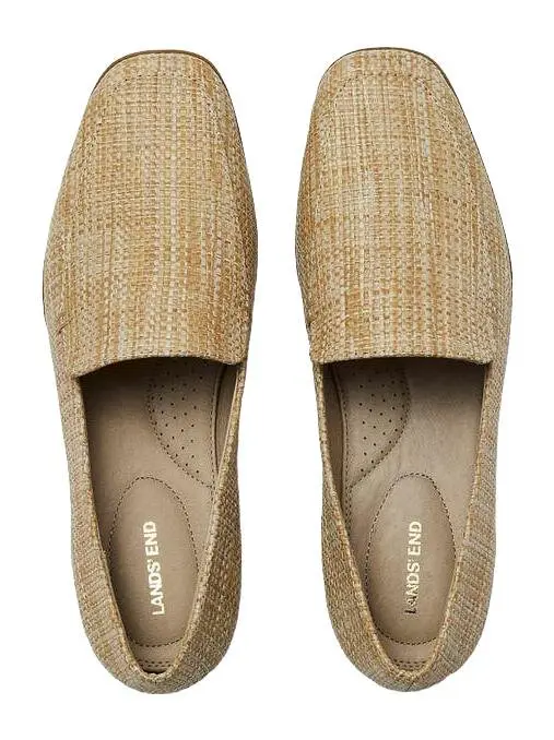 LANDS' END Classic Raffia Loafers - Vintage Straw