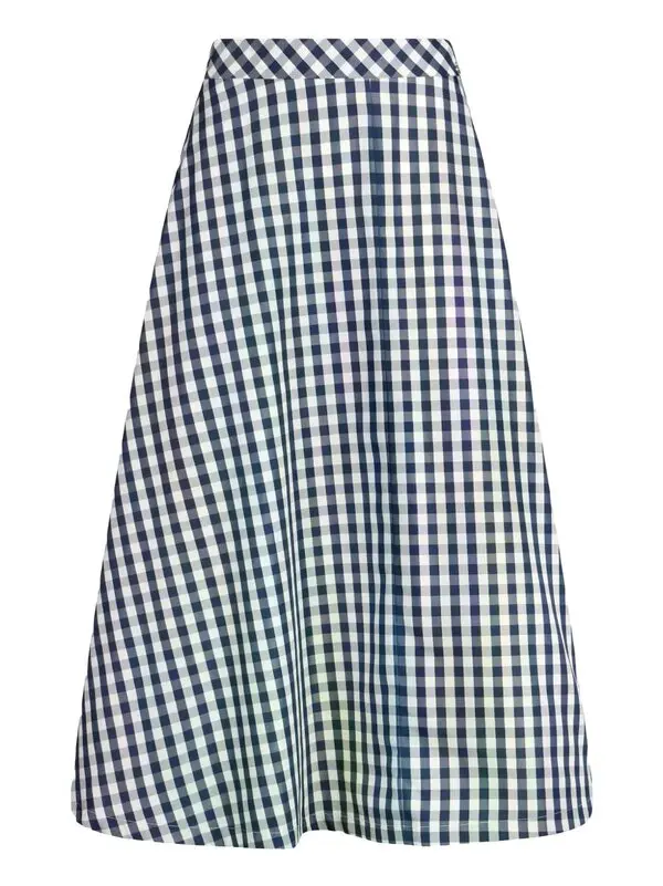 Liu Jo Checked Midi Skirt - Blue