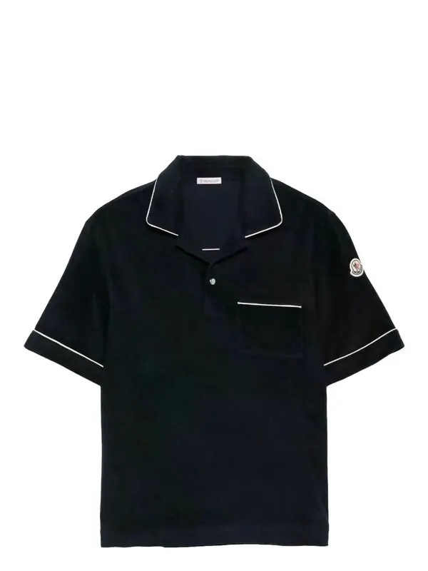 Moncler Textured Polo Shirt - Blue