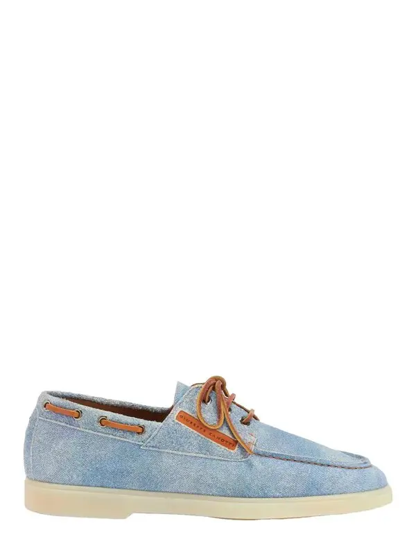 GIUSEPPE ZANOTTI Venice Denim Boat Shoes - Blue