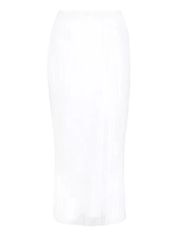Sportmax Ribbed-knit Midi Skirt - White