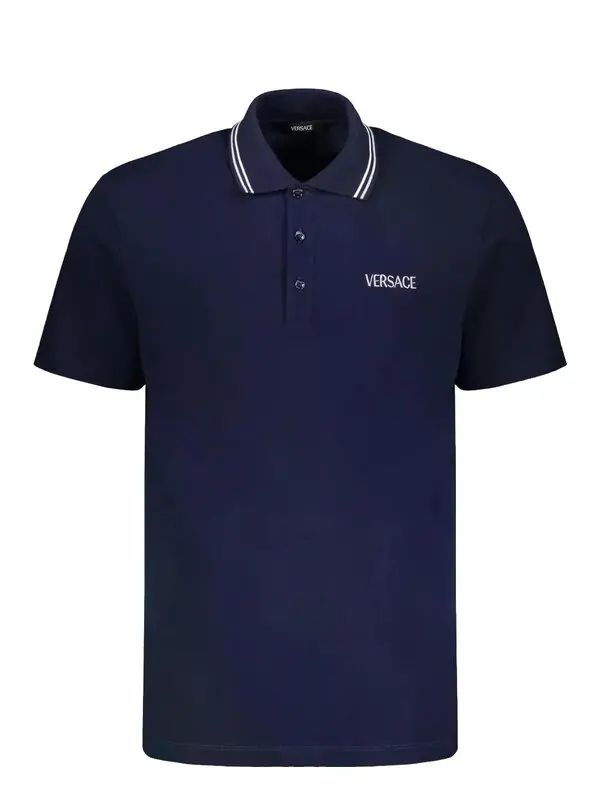 Versace Cotton Polo Shirt - Blue