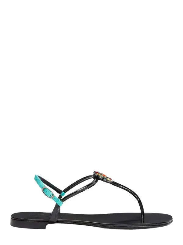 GIUSEPPE ZANOTTI Noussa Rhinestone Sandals - Black