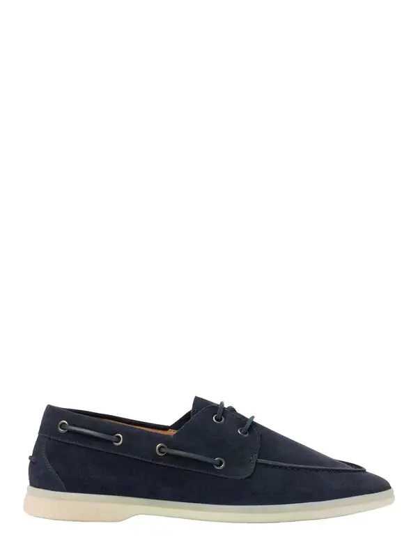 SCAROSSO Suede Boat Shoes - Blue