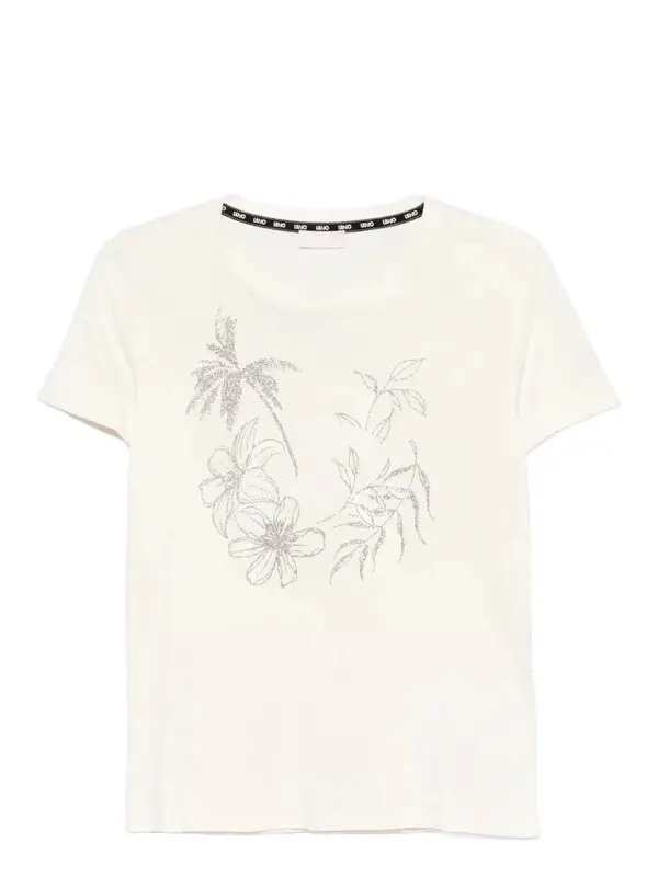 Liu Jo Logo-appliqué T-shirt - Neutrals