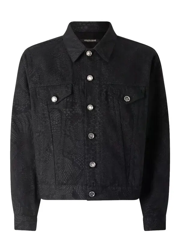Roberto Cavalli Python-print Jacket - Black