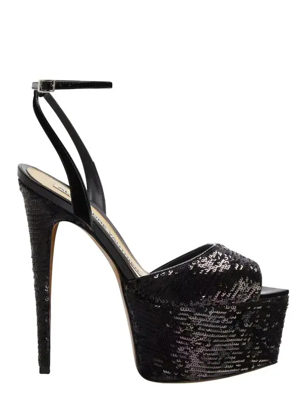 Alexandre Vauthier 160mm Sequinned Platform Sandals - Black