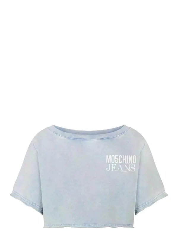 Moschino Denim Cropped T-shirt - Blue