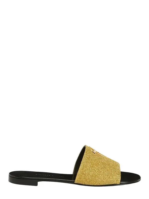 GIUSEPPE ZANOTTI Shirley Glitter Flat Sandals - Gold