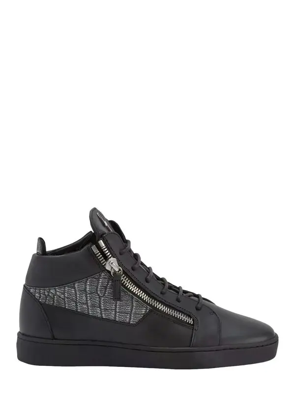 GIUSEPPE ZANOTTI Kriss Leather Mid-top Sneakers - Black