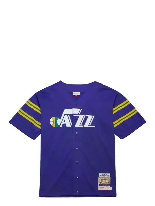 Mitchell & Ness 1974 New Orleans Jazz Full-snap Shooting Shirt - Purple