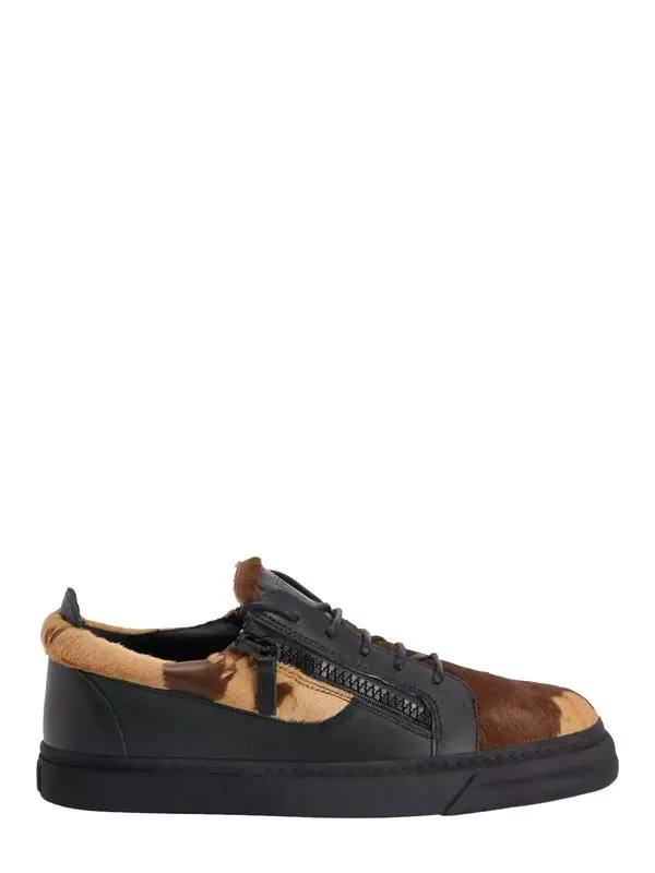 GIUSEPPE ZANOTTI Frankie Double-zip Low-top Sneakers - Brown