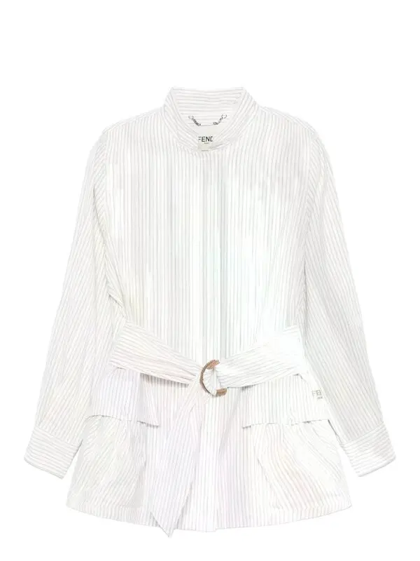 Fendi Striped Jacket - White