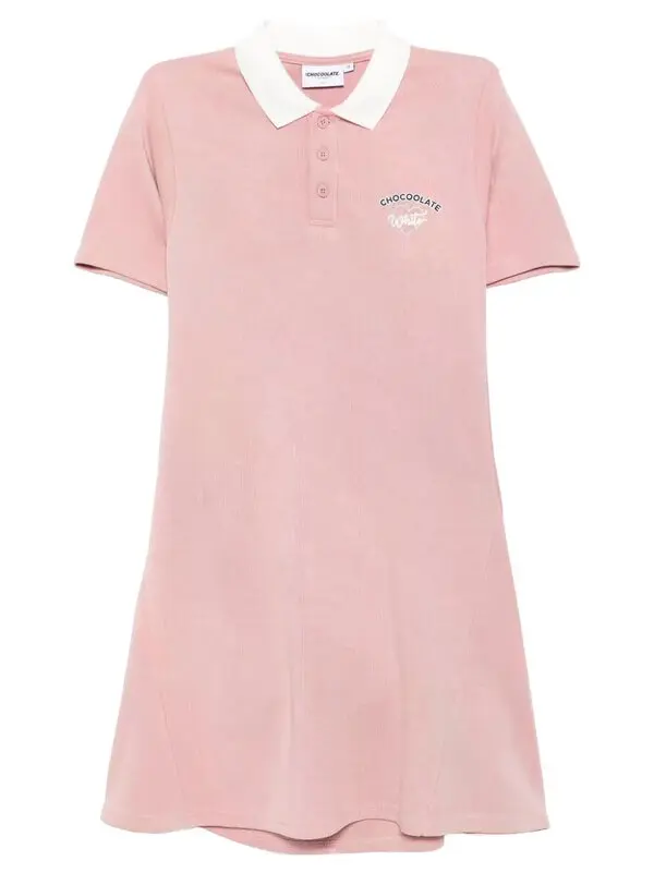 CHOCOOLATE Logo-embroidered Dress - Pink