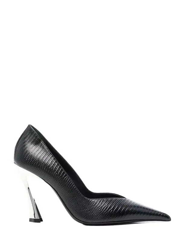 MUGLER 95mm Grainy Leather Pumps - Black