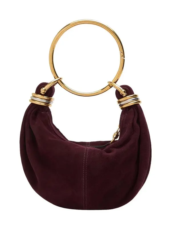 Chloé Suede Top Handle Bag - Burgundy