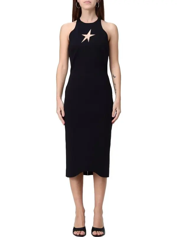 MUGLER Halterneck Star Cutout Dress - Black