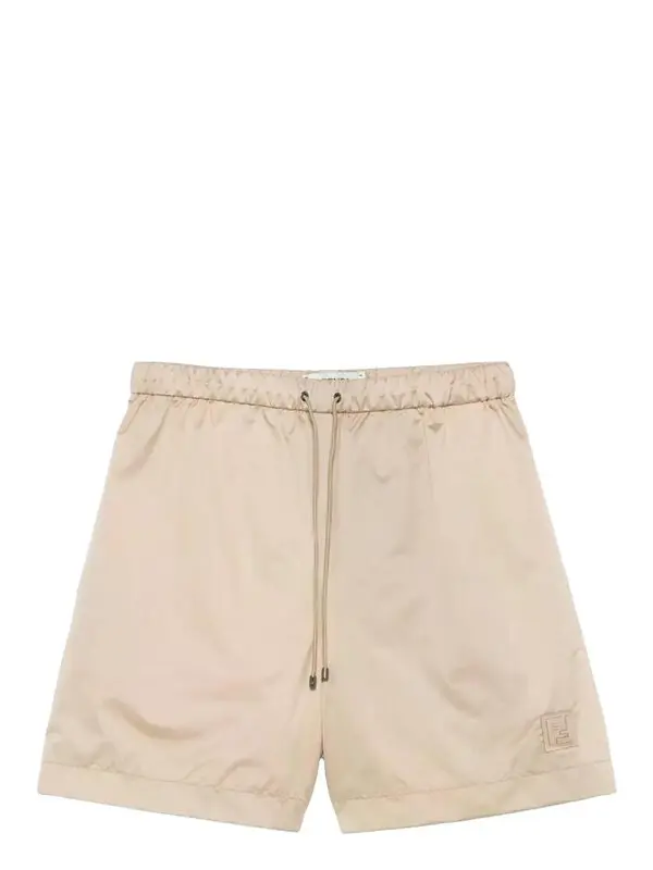 Fendi Logo-patch Shorts - Neutrals
