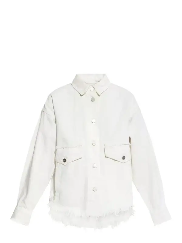 ALLSAINTS Frayed Hem Denim Jacket - White