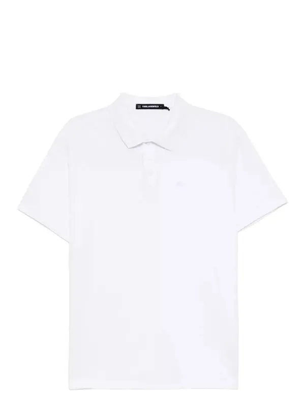 Karl Lagerfeld Kameo Logo Pique Polo Shirt - White