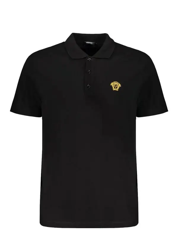 Versace Cotton Polo Shirt - Black